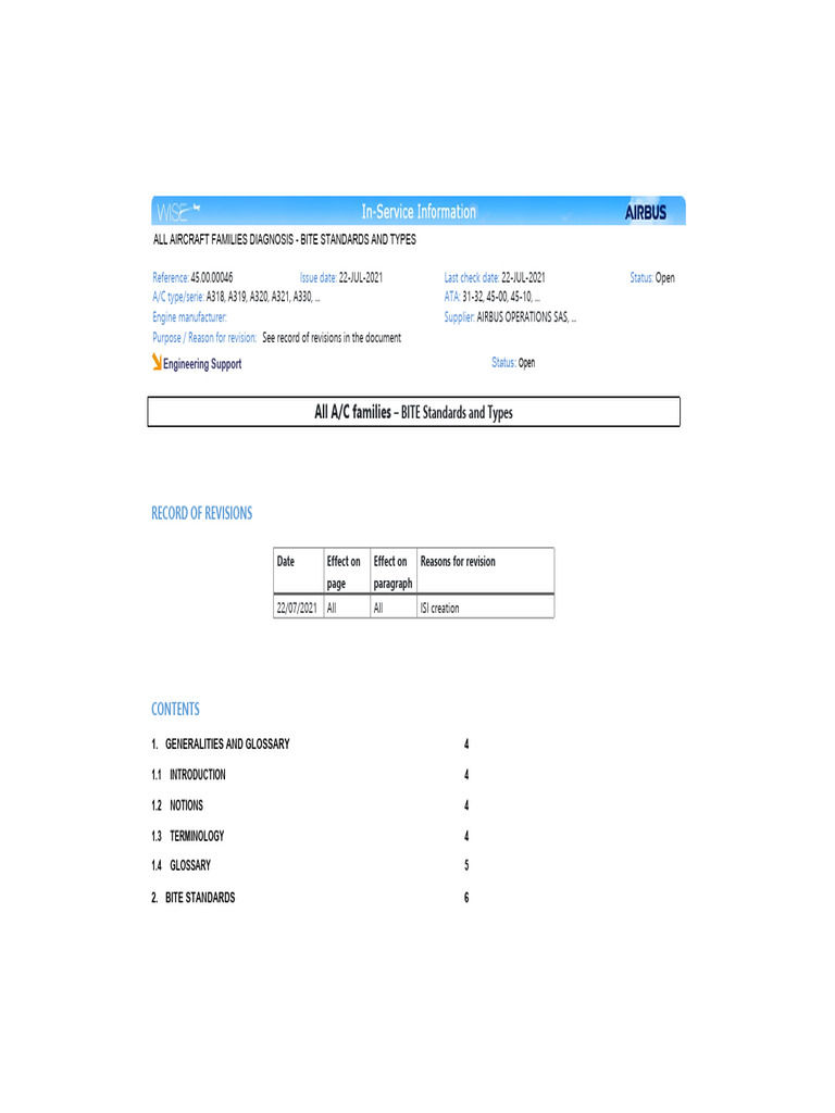 BITE Standards and Types for Aircraft | PDF | Communication | Information