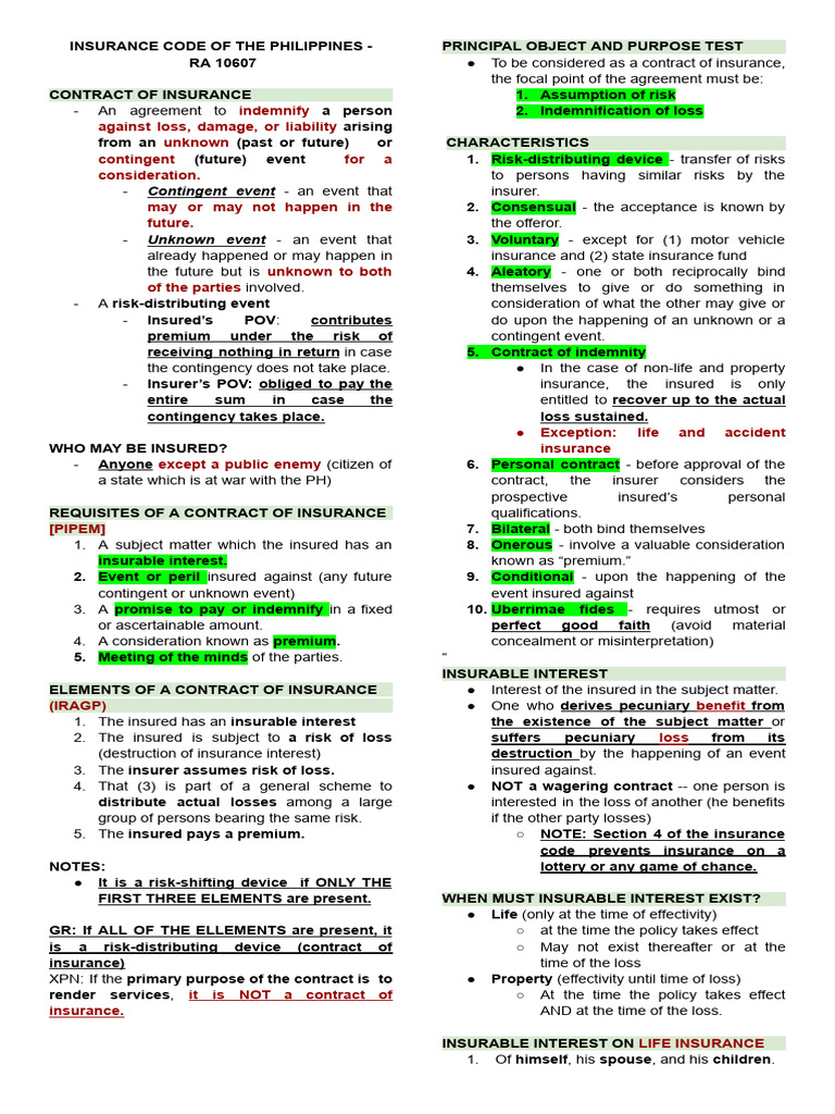 Insurance Code of The Philippines | PDF | Insurance | Indemnity