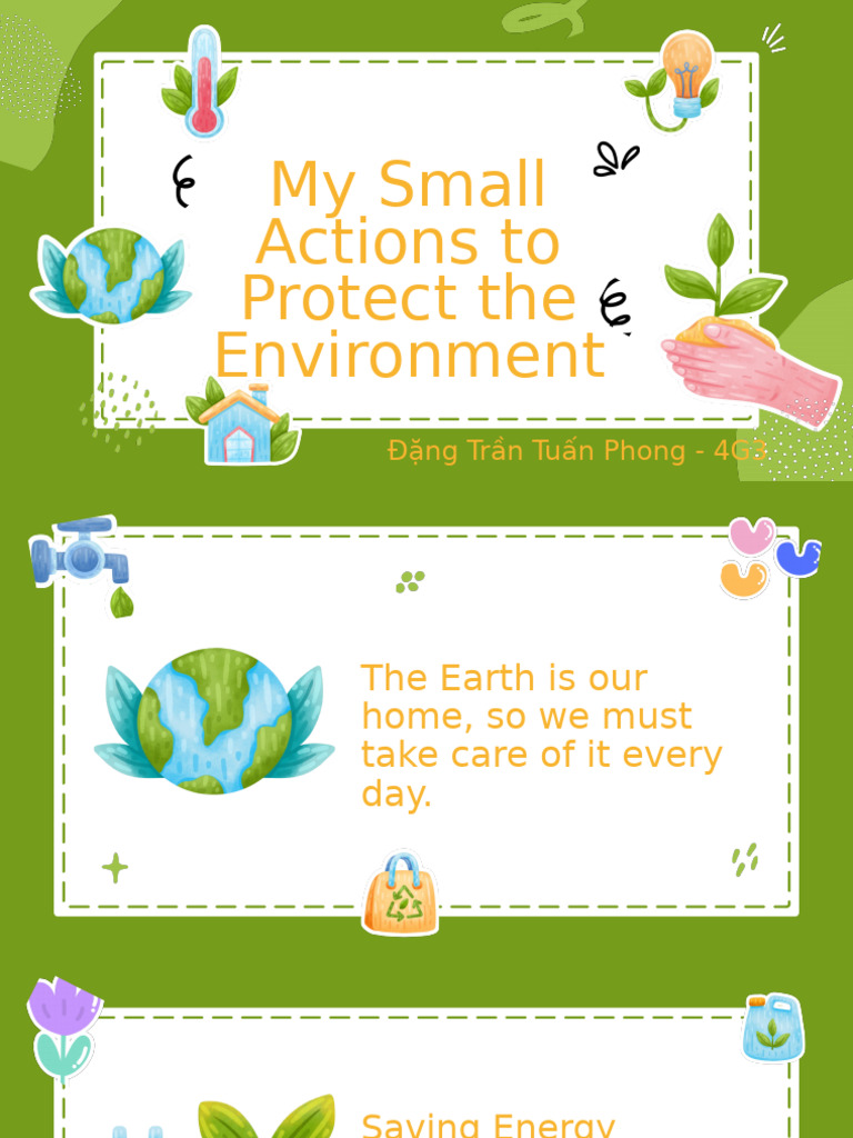 Green Orange and White Illustrated Environmental Presentation | PDF