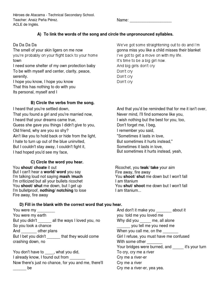 Guia 3 Acle Canciones | PDF | Leisure