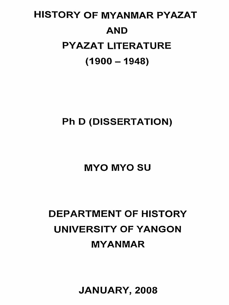 Myo Myo Su (History) | PDF