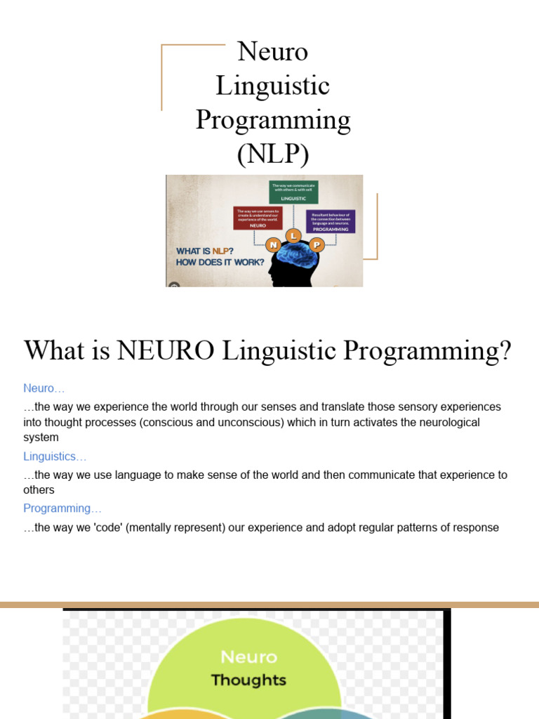 Neuro Linguistic Programming (NLP) - 2 | PDF | Somatosensory System | Taste