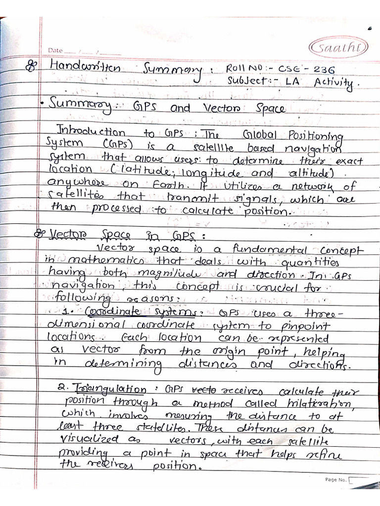 LA Handwritten Summary Cse 236 | PDF