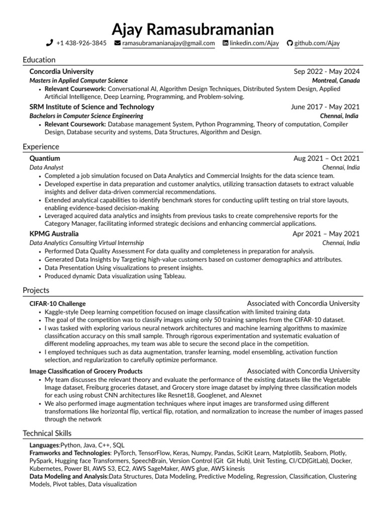 Ajay's Professional Resume | PDF | Analytics | Data