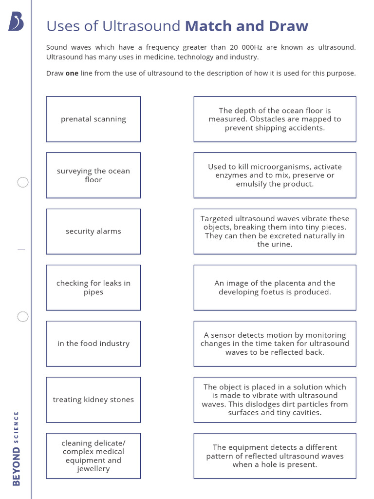 Uses of Ultrasound Match and Draw | PDF