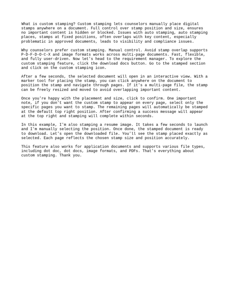 Custom Stamping for Document Control | PDF