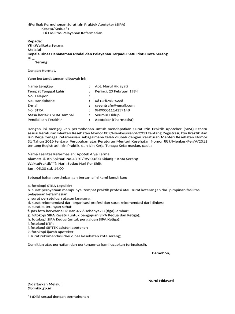 Formulir Sipa, Sik | PDF
