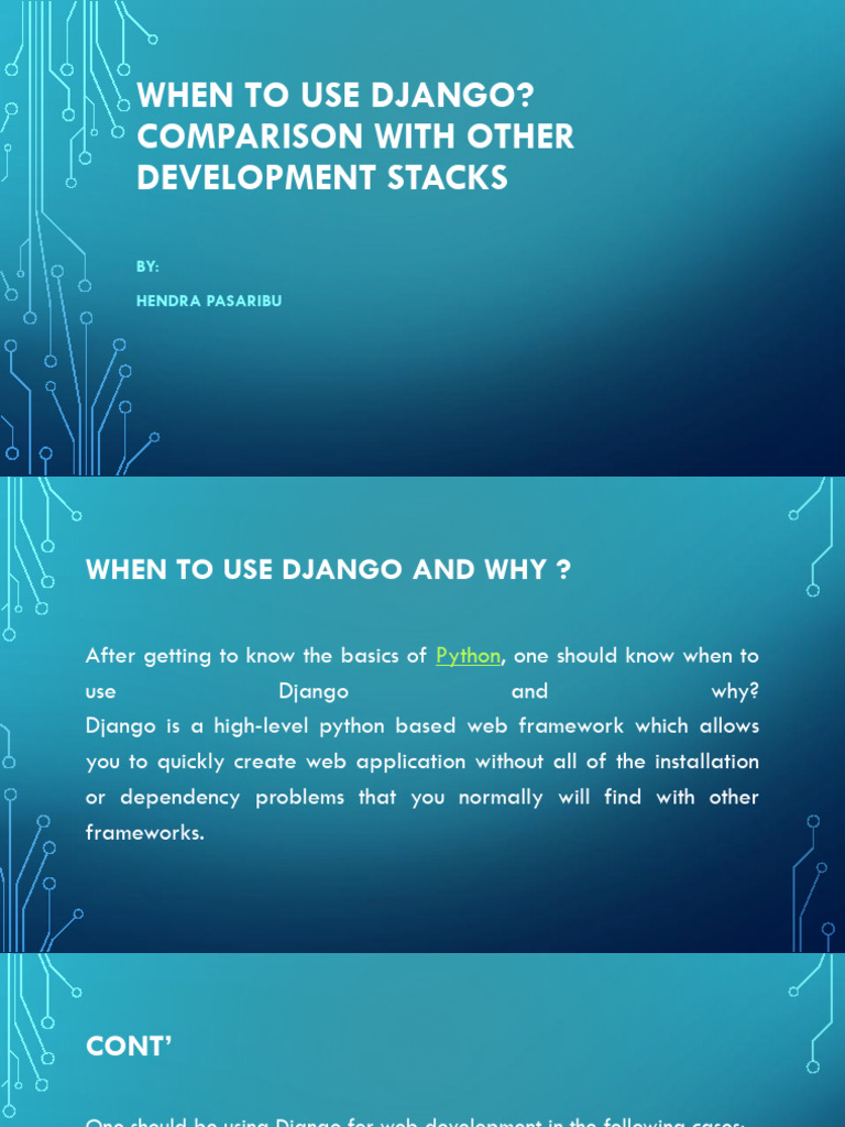 Pert 1b - Django Basics 3 - When To Use Django Comparison With Other Development Stacks | PDF