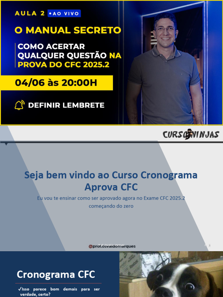 Aula 2 - Cronograma Aprova CFC 2025.2 | PDF | Fluxo de caixa | Contabilidade