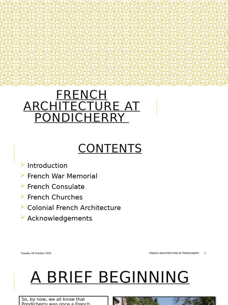 French Colonial Architecture in Pondicherry | PDF