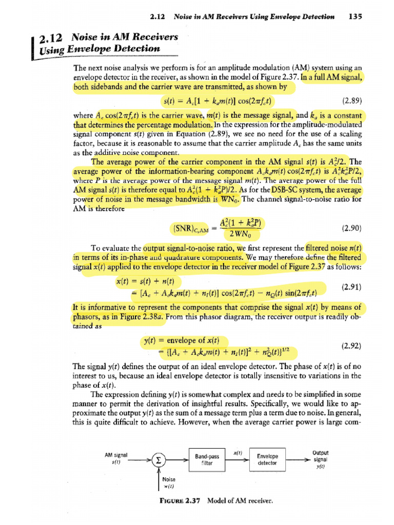 Noise in AM Receiver Using Envelope Detector | PDF