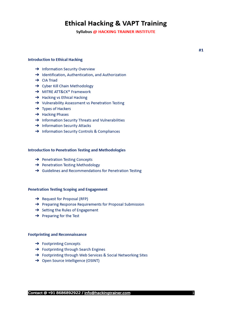 VAPT Course Syllabus Overview | PDF | Android (Operating System ...