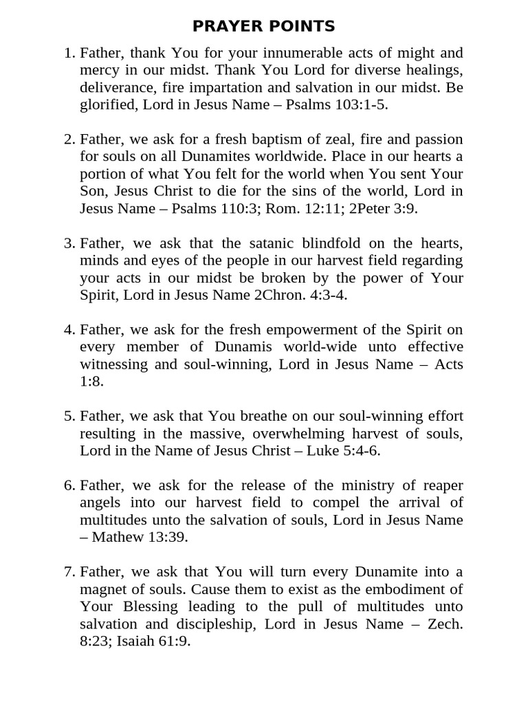 Prayer Points | PDF