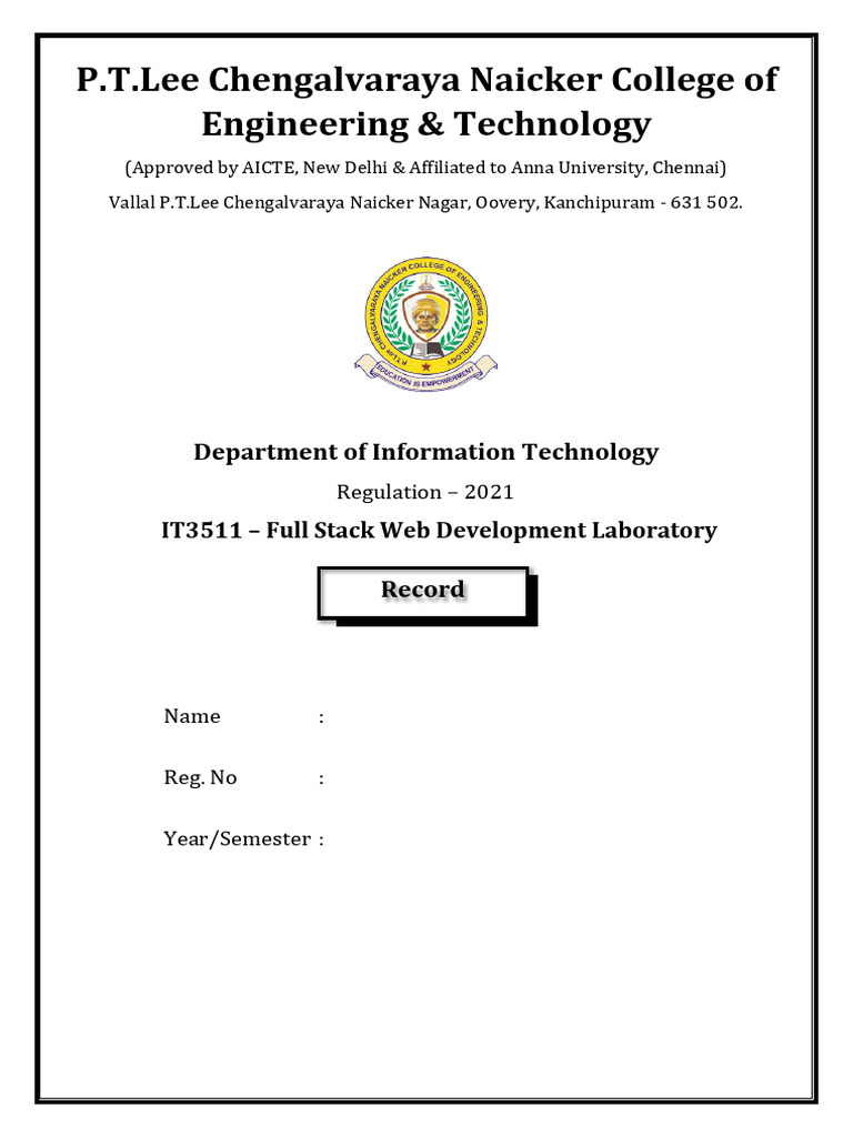 It3511 - FSWD Lab Record Final | PDF | Html | Icon (Computing)