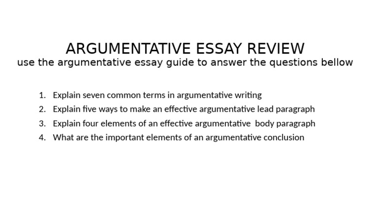 Argumentative Essay Review | PDF
