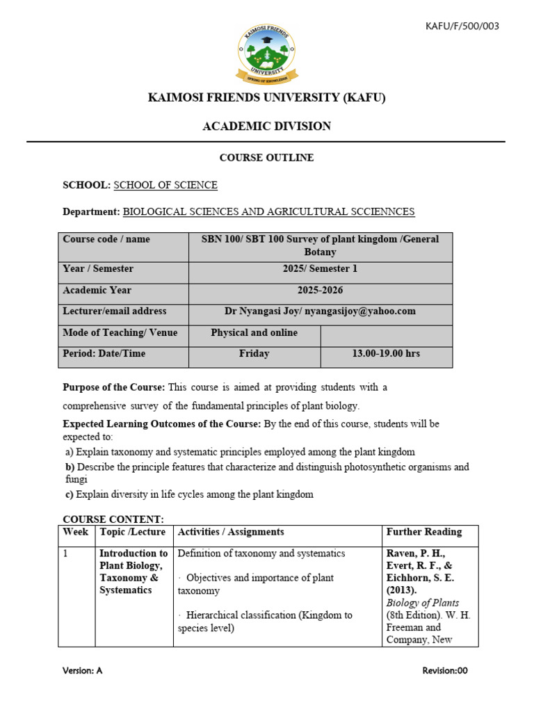 Plant Survey and Taxonomy - 251013 - 223615 | PDF | Plants | Botany