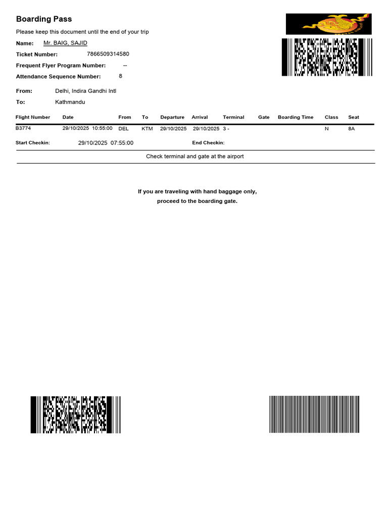Display Boarding Pass | PDF