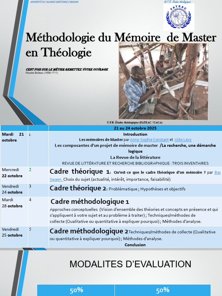 Méthodologie du Mémoire de Master UACA | PDF | Traductions | Exégèse