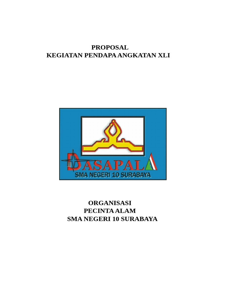 Proposal PENDAPA Angkatan XLI DASAPALA | PDF
