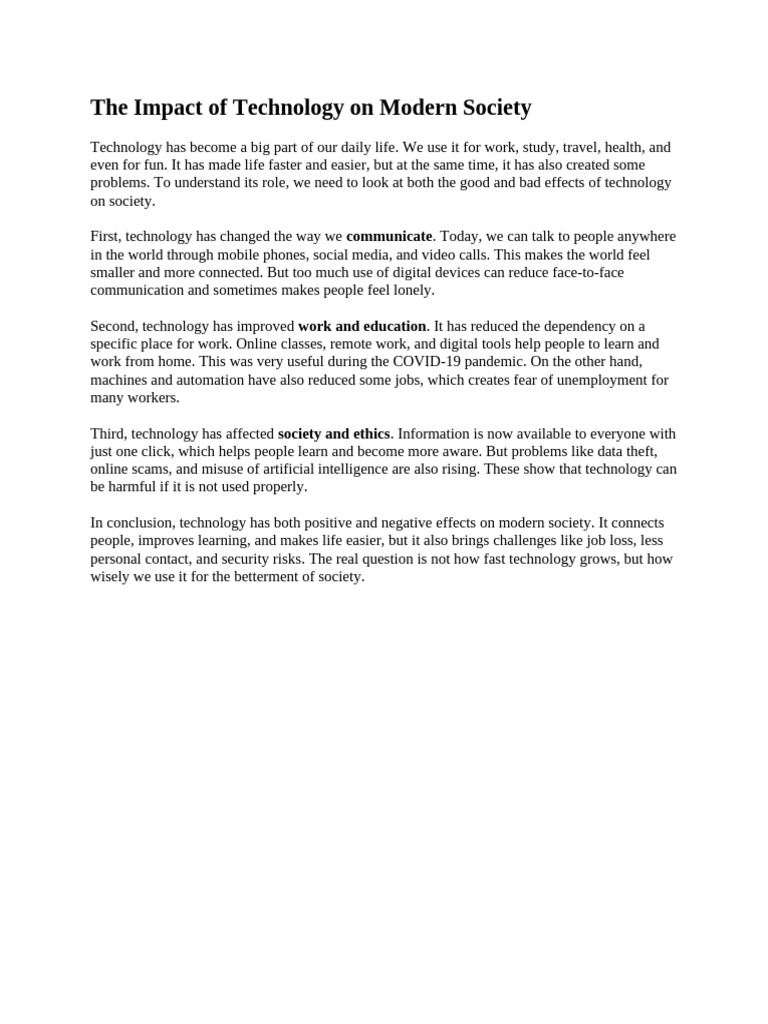 Technology's Dual Impact on Society | PDF | Leadership | Artificial ...