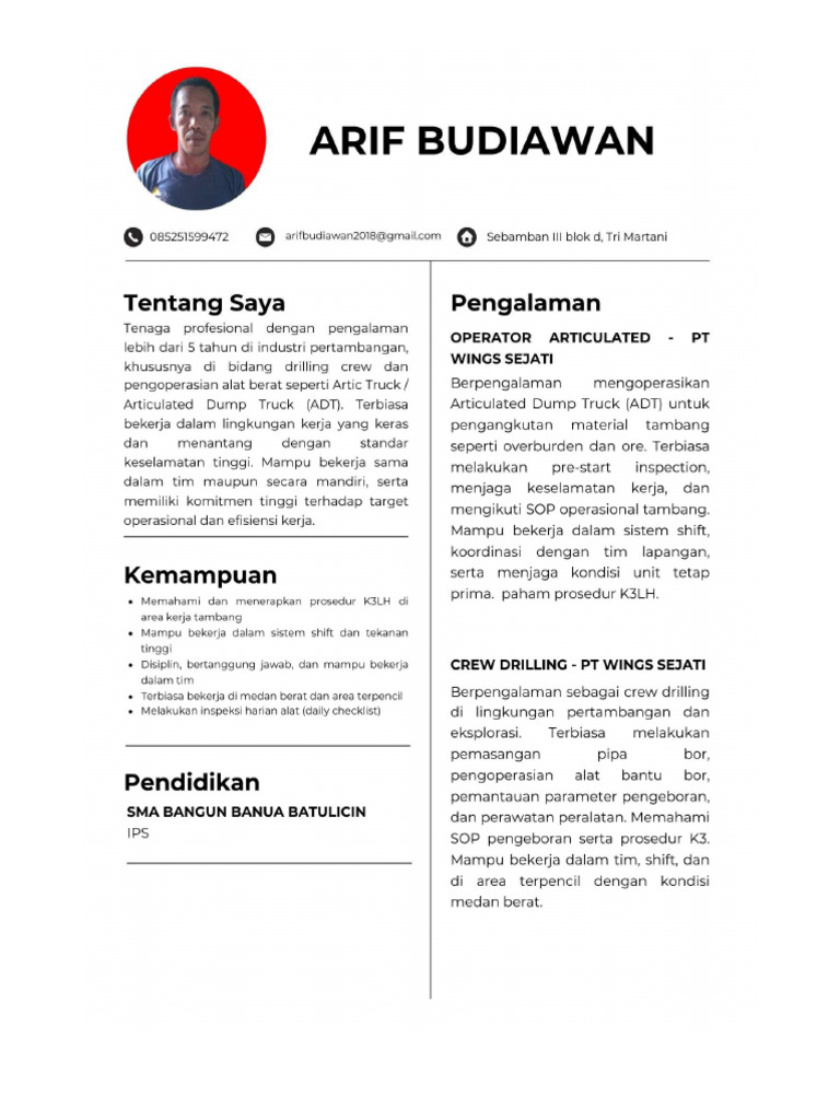 CV - Arif Budiawan | PDF