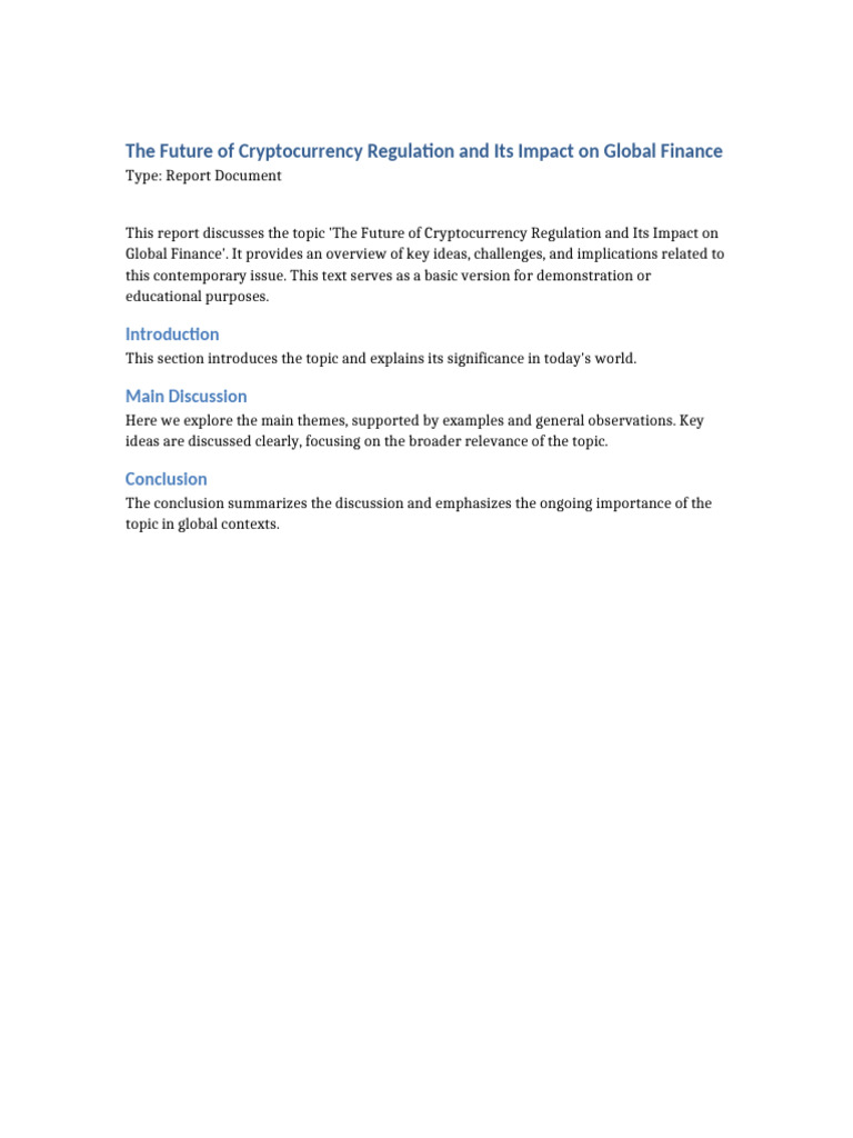 Report Crypto Regulation | PDF