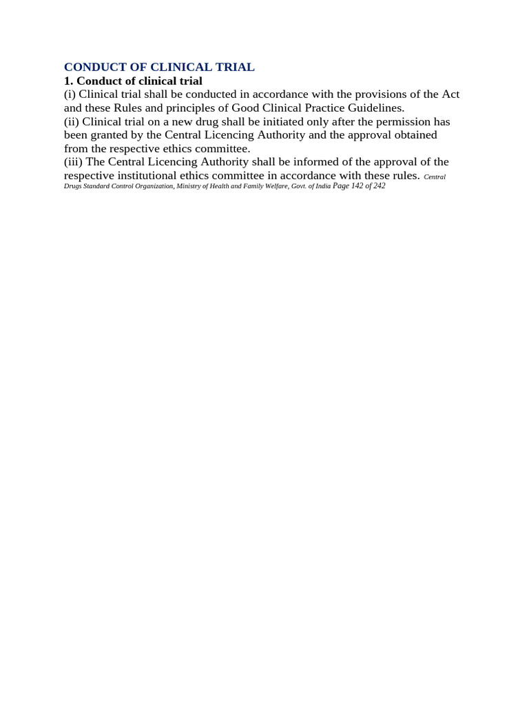 Conduct of Clinical Trial Draft | PDF | Clinical Trial | Informed Consent