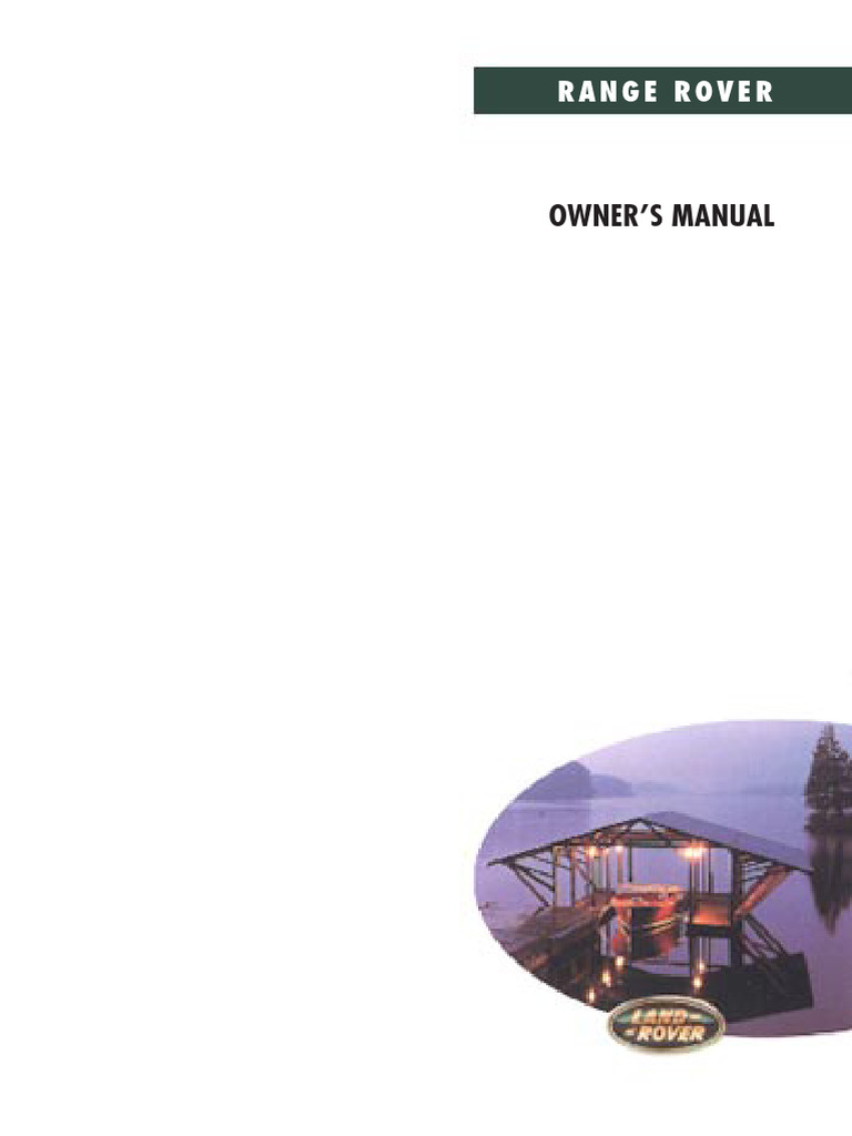 Range Rover Owner's Manual Guide | PDF | Airbag | Trunk (Car)