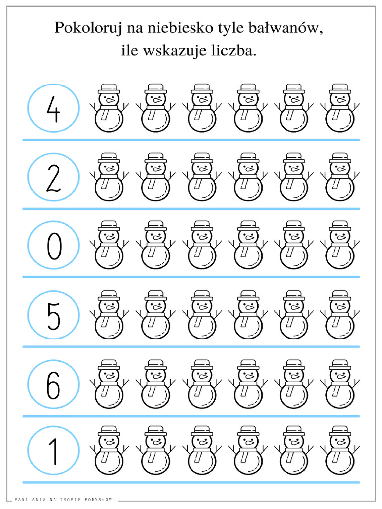 Pokoloruj Tyle Bałwanów | PDF