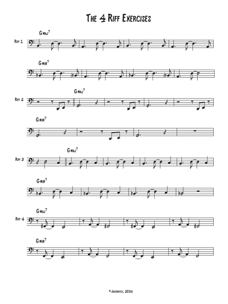 Riffs Handout Bass Clef | PDF