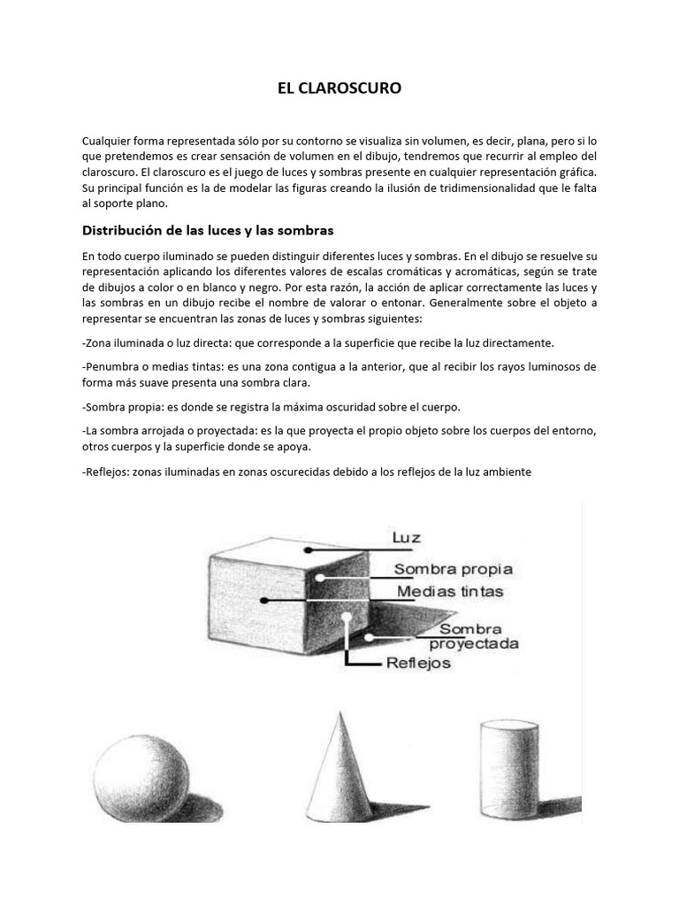 Técnicas de Claroscuro en Dibujo | PDF