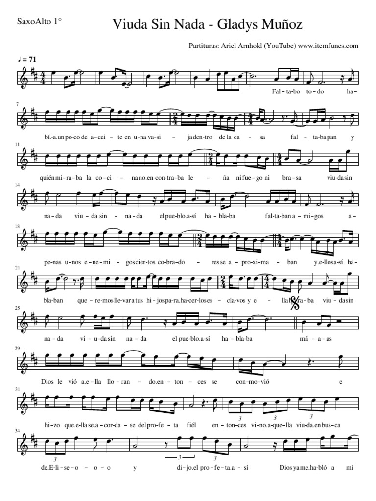 Viuda Sin Nada Saxo Alto 1° | PDF
