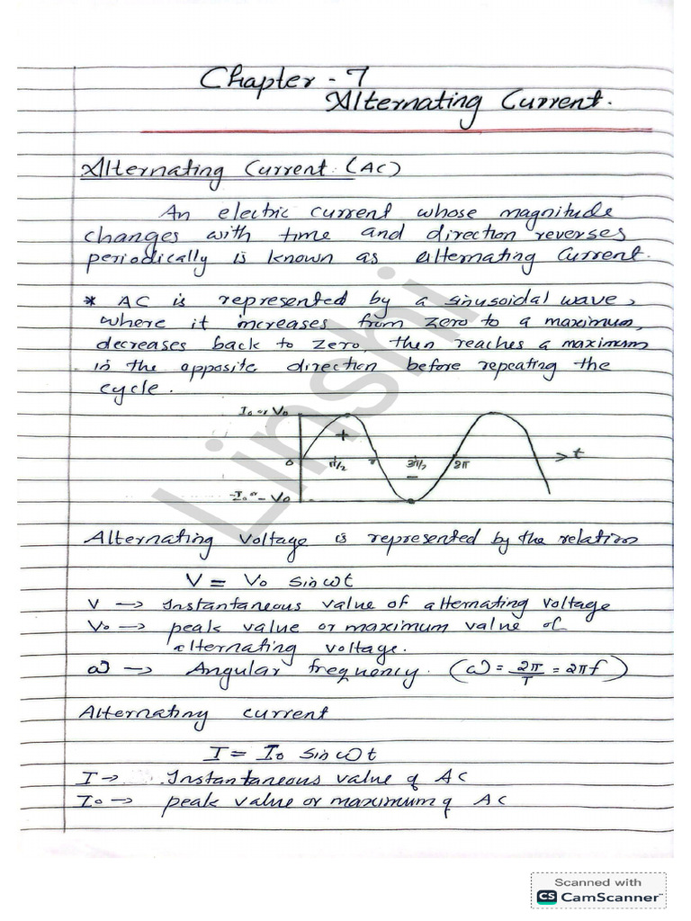 Ch-7 Alternating Current | PDF