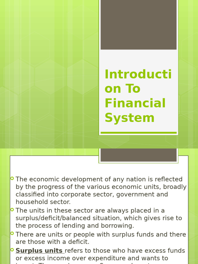 Structure of Financial System - 86537 | PDF | Deficit Spending | Investing