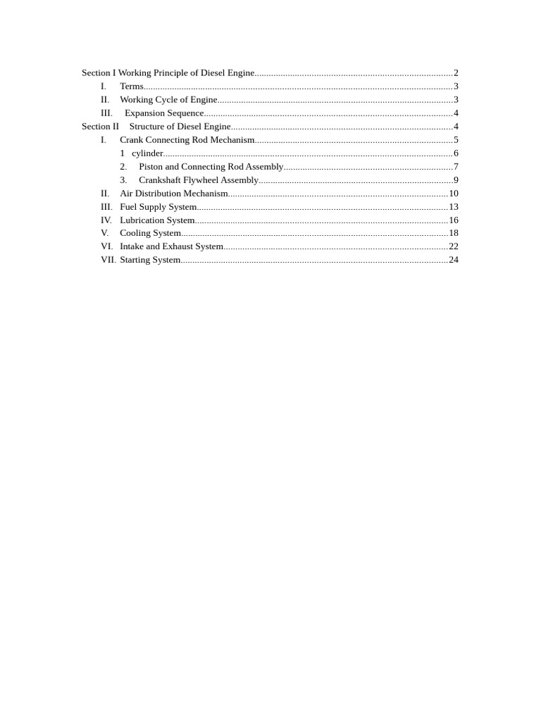 Diesel Engine Working Principles & Structure | PDF | Internal ...