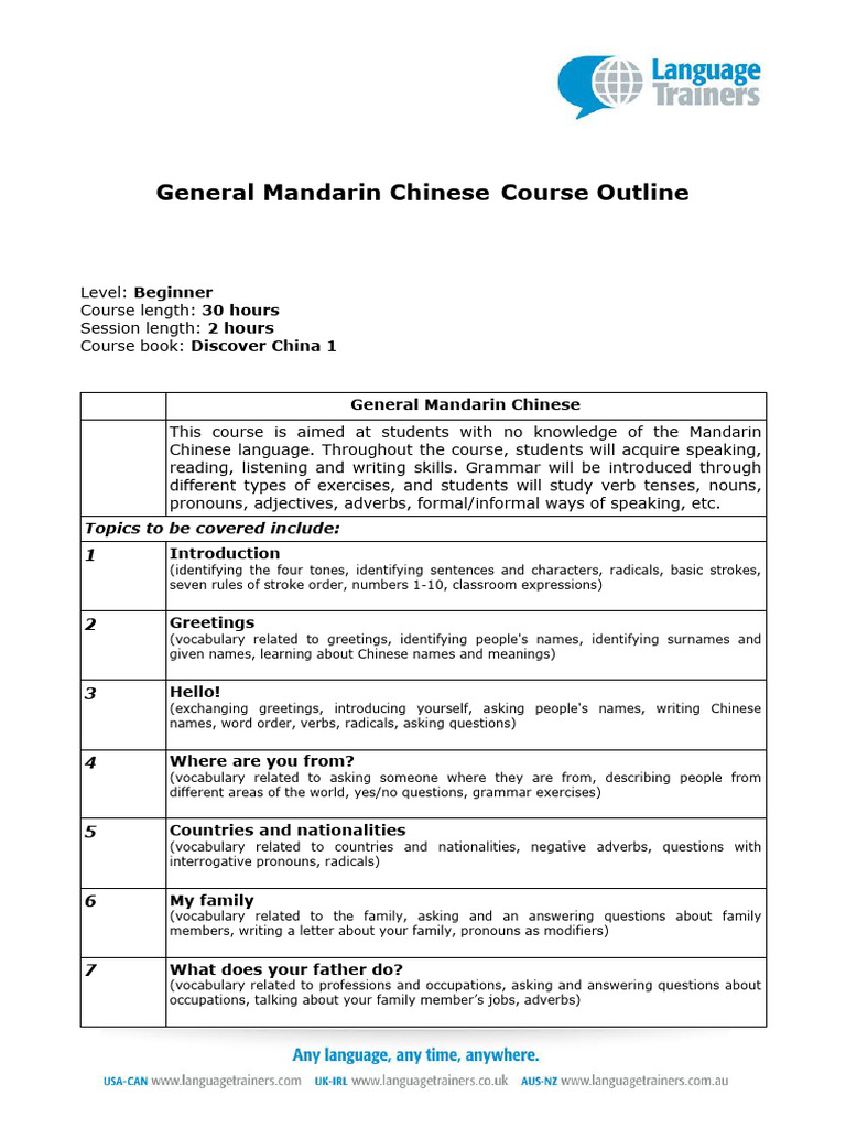 283516LT 30 Beginner General Mandarin Chinese - Discover China 1 | PDF ...