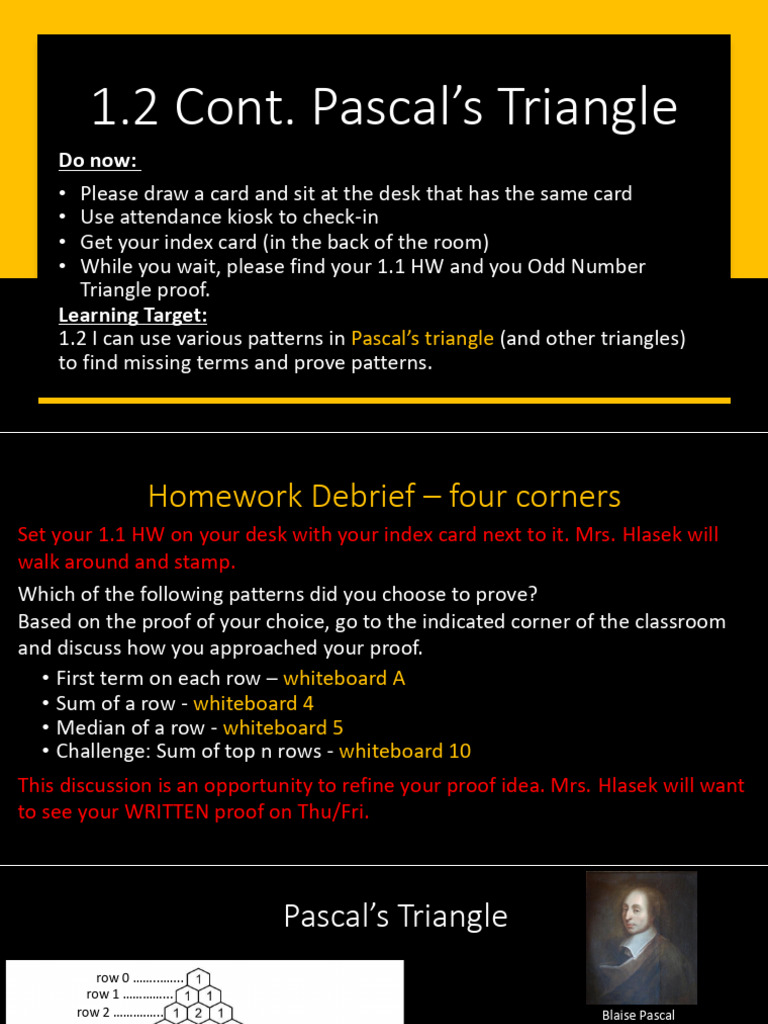 1.2 Cont. Pascal's Triangle | PDF | Algebra | Mathematical Analysis