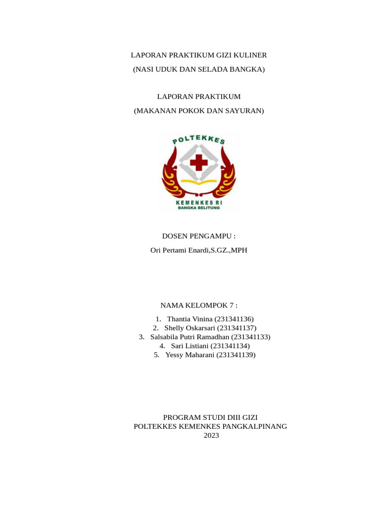 Praktikum Gizi: Nasi Uduk & Selada Bangka | PDF