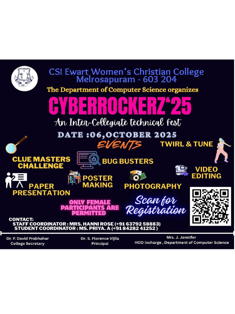 CSI Ewart Women's College Tech Fest 2025 | PDF | Software Engineering ...