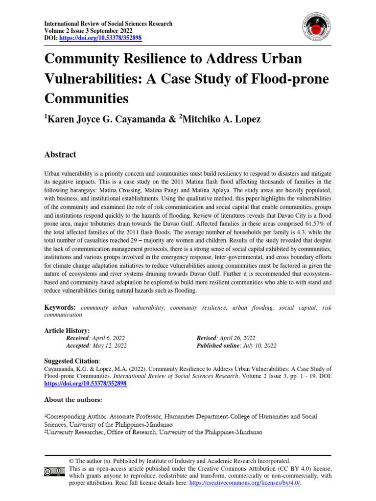 A Case Study of Flood Prone Communities | PDF | Natural Disasters ...