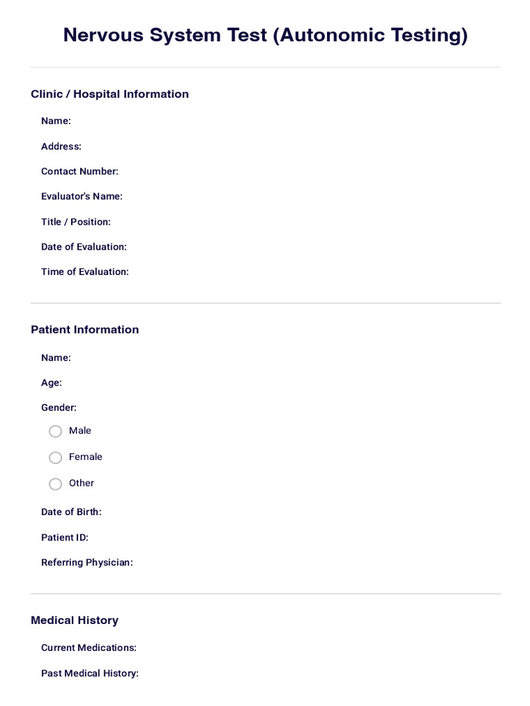 Autonomic Nervous System Evaluation | PDF