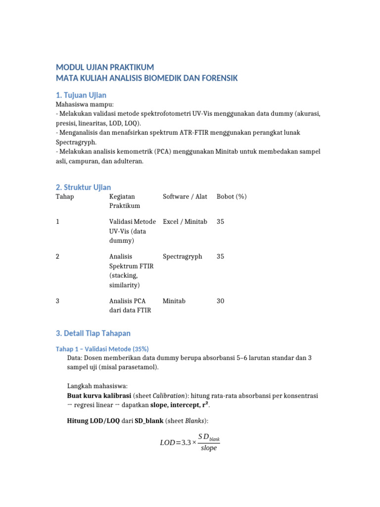 Modul Ujian Praktikum Analisis Biomedik Forensik | PDF