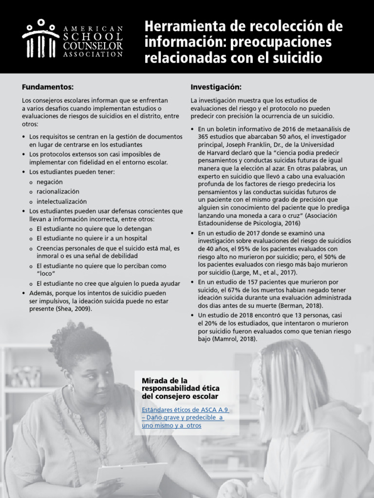 Suicide Concern Spanish | PDF | Suicidio | Adultos