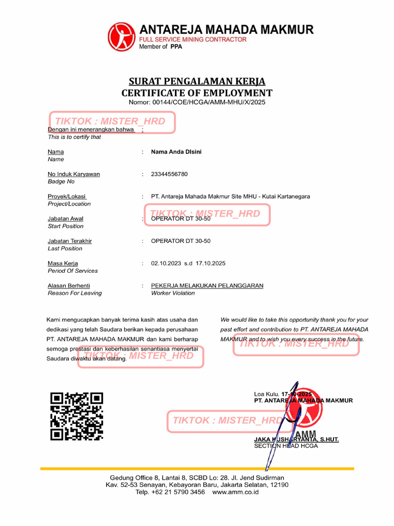 Antareja Mahada Makmur - SK | PDF