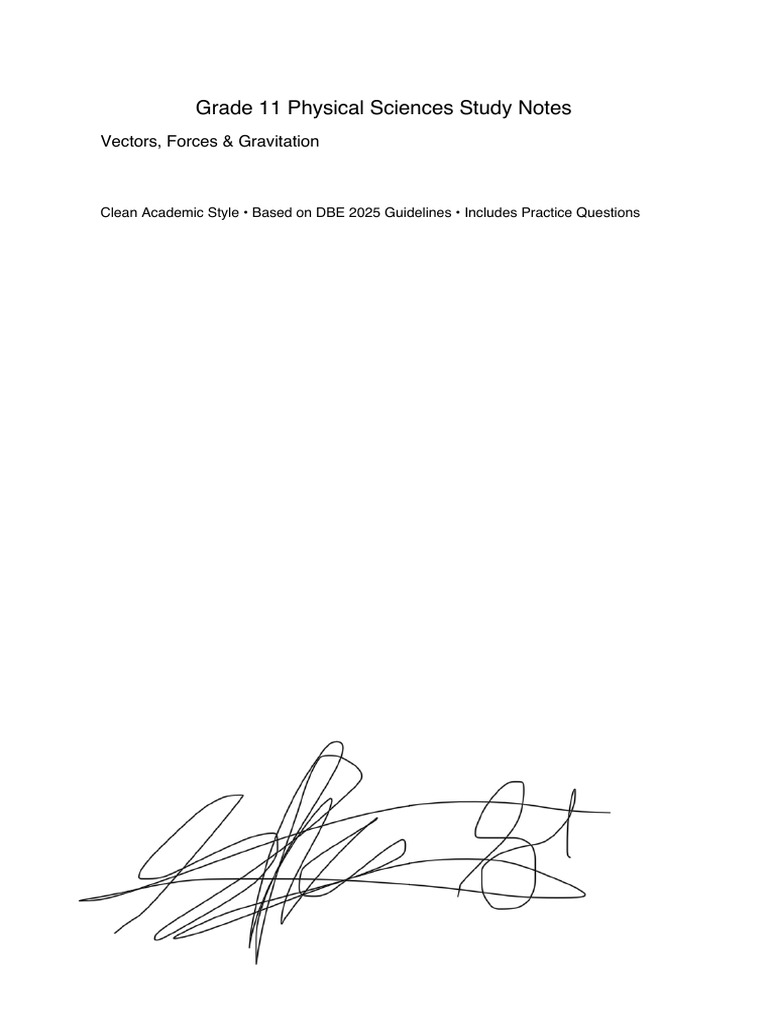 Grade 11 Physical Sciences: Vectors & Forces | PDF | Force | Euclidean ...