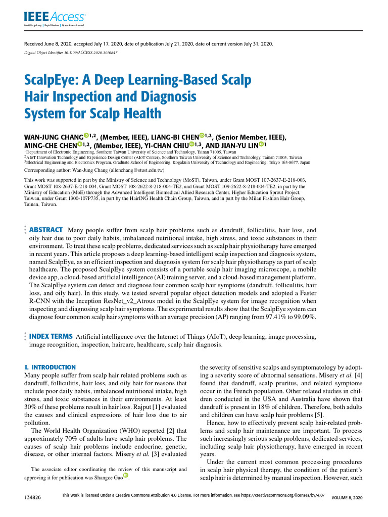 ScalpEye A Deep Learning-Based Scalp Hair Inspection and Diagnosis ...