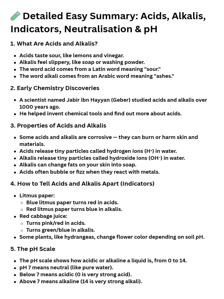 Acids, Alkalis, and Indicators Explained | PDF | Ph | Acid