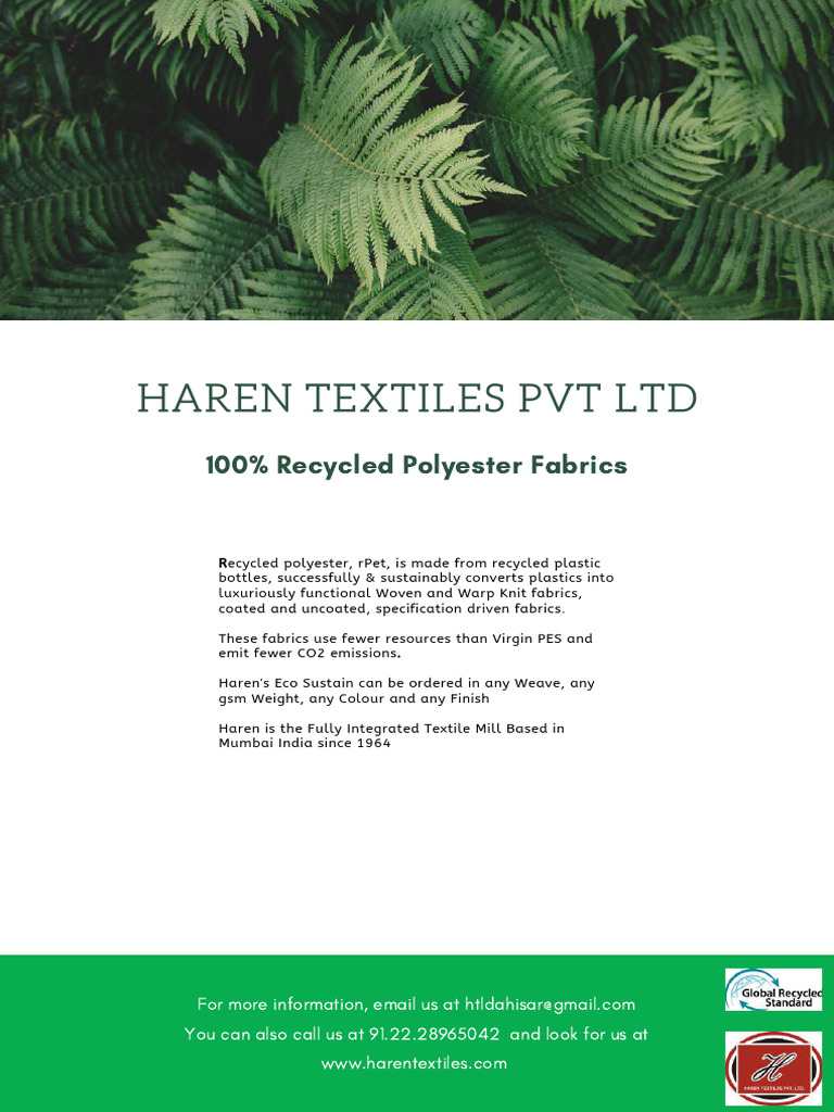 1MB Haren Recycled Fabrics 1 | PDF | Textiles | Yarn