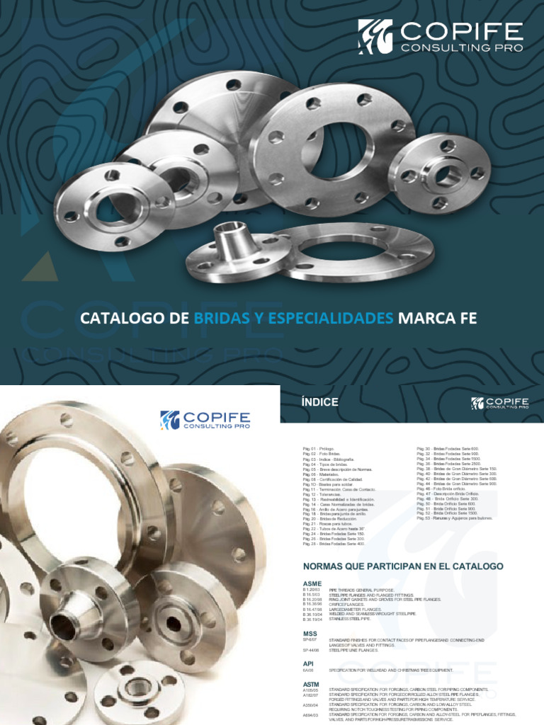 Catalogo Tecnico Bridas Copife 2025 | PDF | Ingeniería mecánica | Plomería