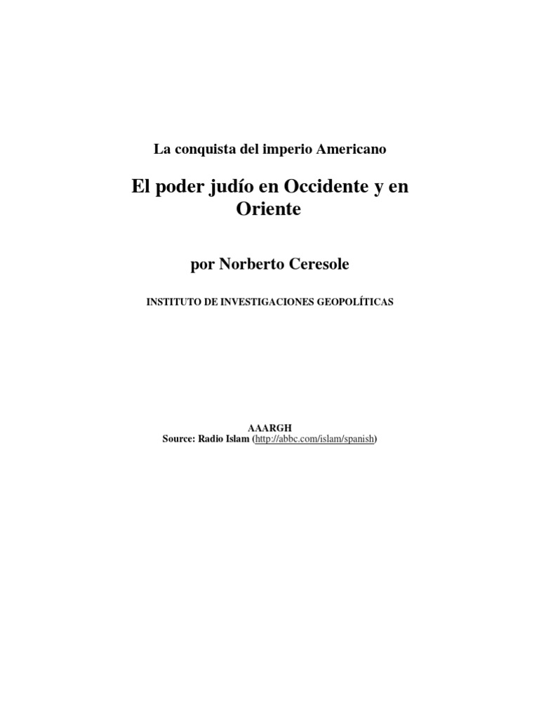 La Conquista Del Imperio Americano Por Norberto Ceresole | PDF